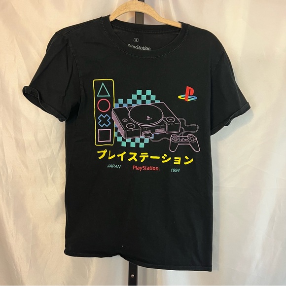 Sony | Shirts | Sony Playstation Black And Neon Tshirt Size Small ...